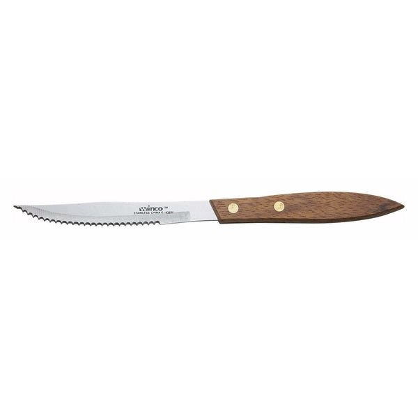 Winco - K-438W - Steak Knives, 4-3/8" Blade, Wooden Hdl - Flatware ...